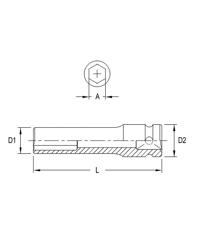 1/2" Dr. 11/16" Extra-Deep Impact Socket 127mmL - Genius