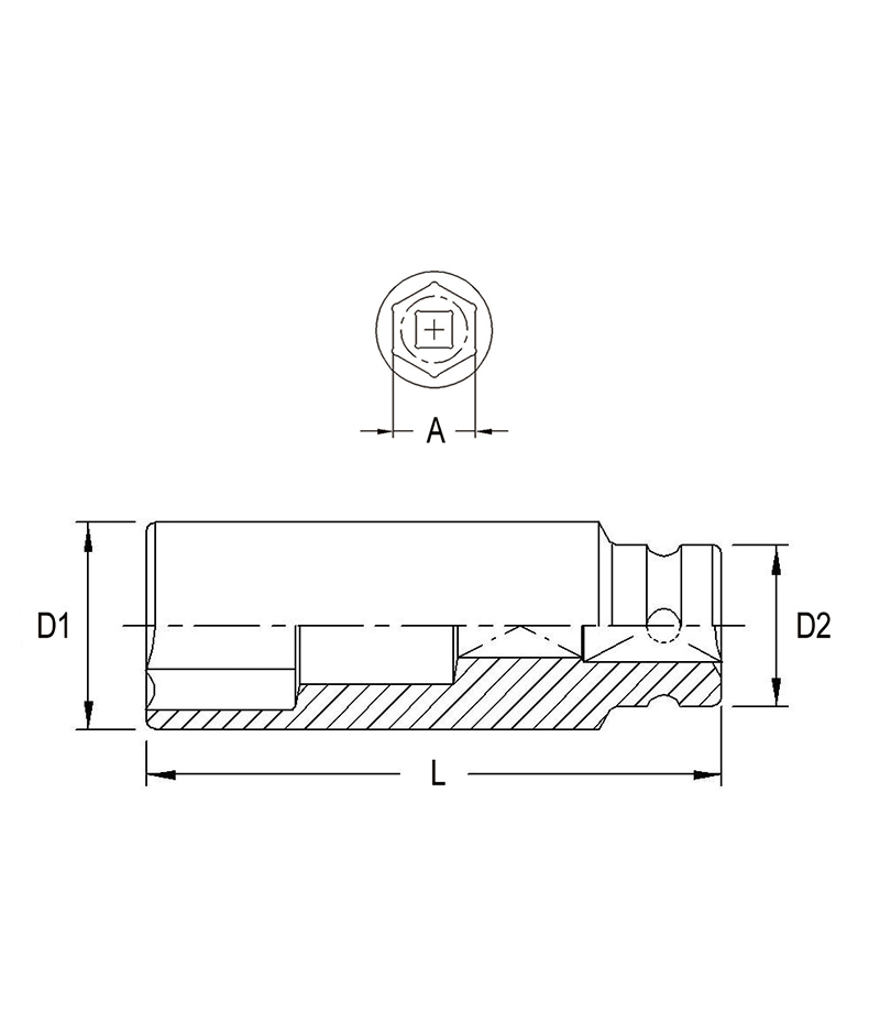 1" Dr. 35mm Hex & 17mm Sq. Dual Budd Wheel Impact Socket - Genius
