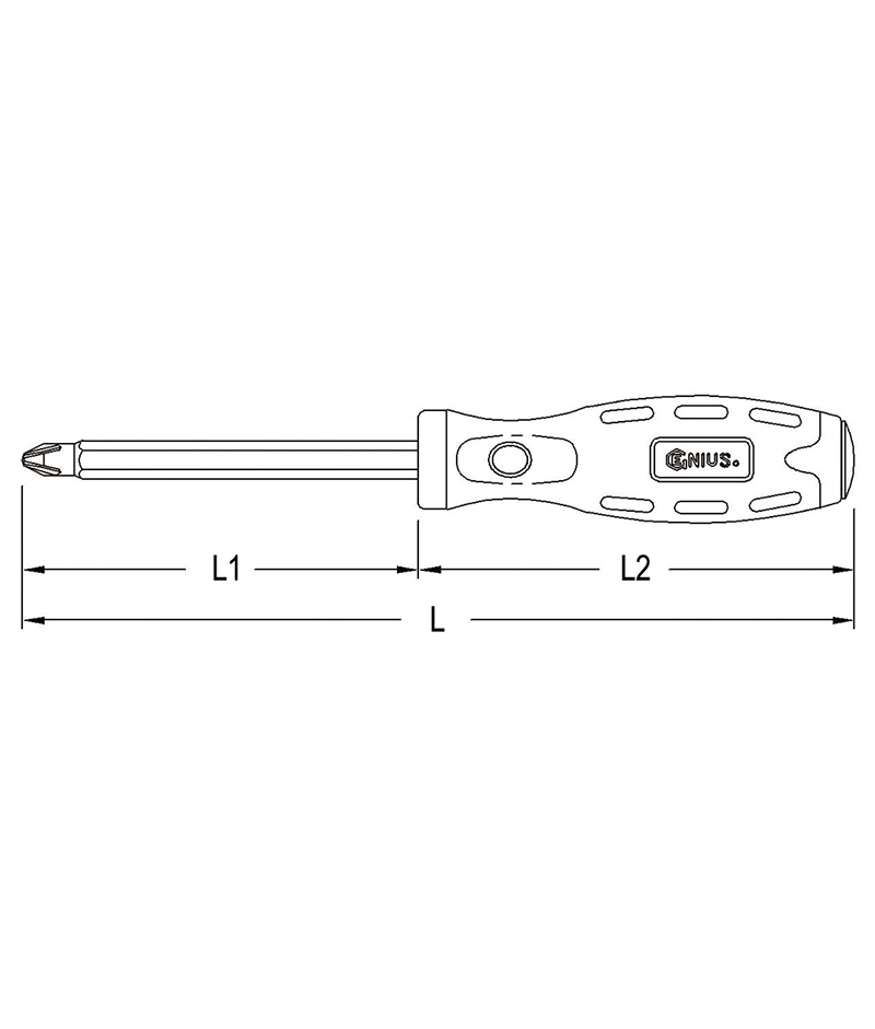 #2 Philips Tang-Thru Screwdriver 245mmL - Genius