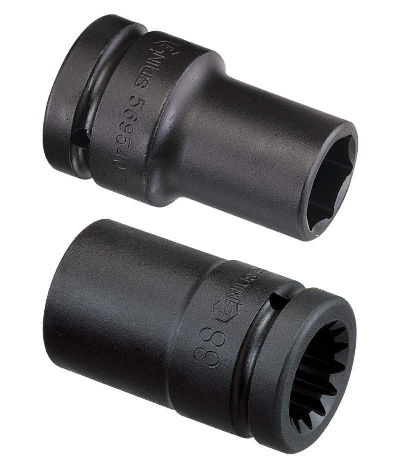 #5 Spline Dr. 1-1/4" Deep Thin Wall Impact Socket Cr-Mo - Genius