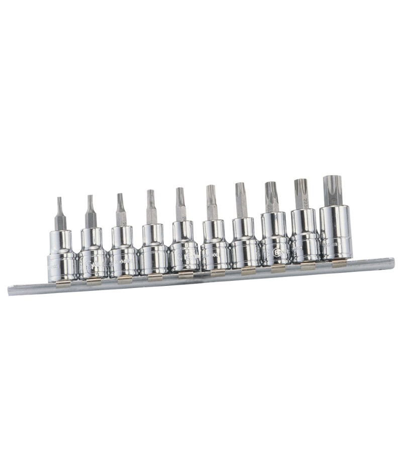 10 Piece 3/8" Dr. Tamperproof Star Bit Socket Set - Genius