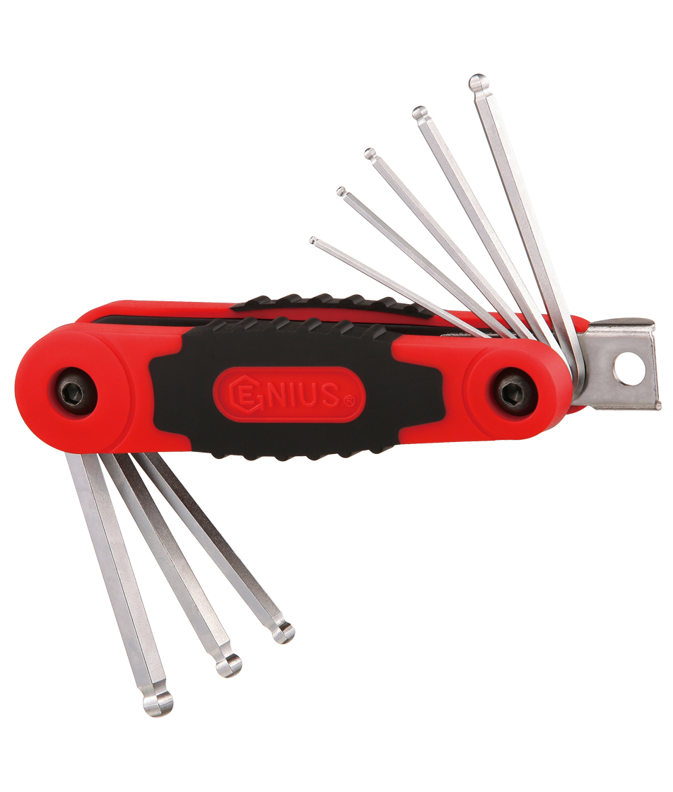 8 Piece SAE Folding Wobble Hex Key Wrench Set - Genius